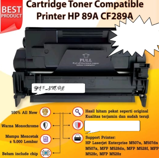 Cartridge Toner Compatible Printer HP LASERJET CF289A 89A TANPA CHIP ...