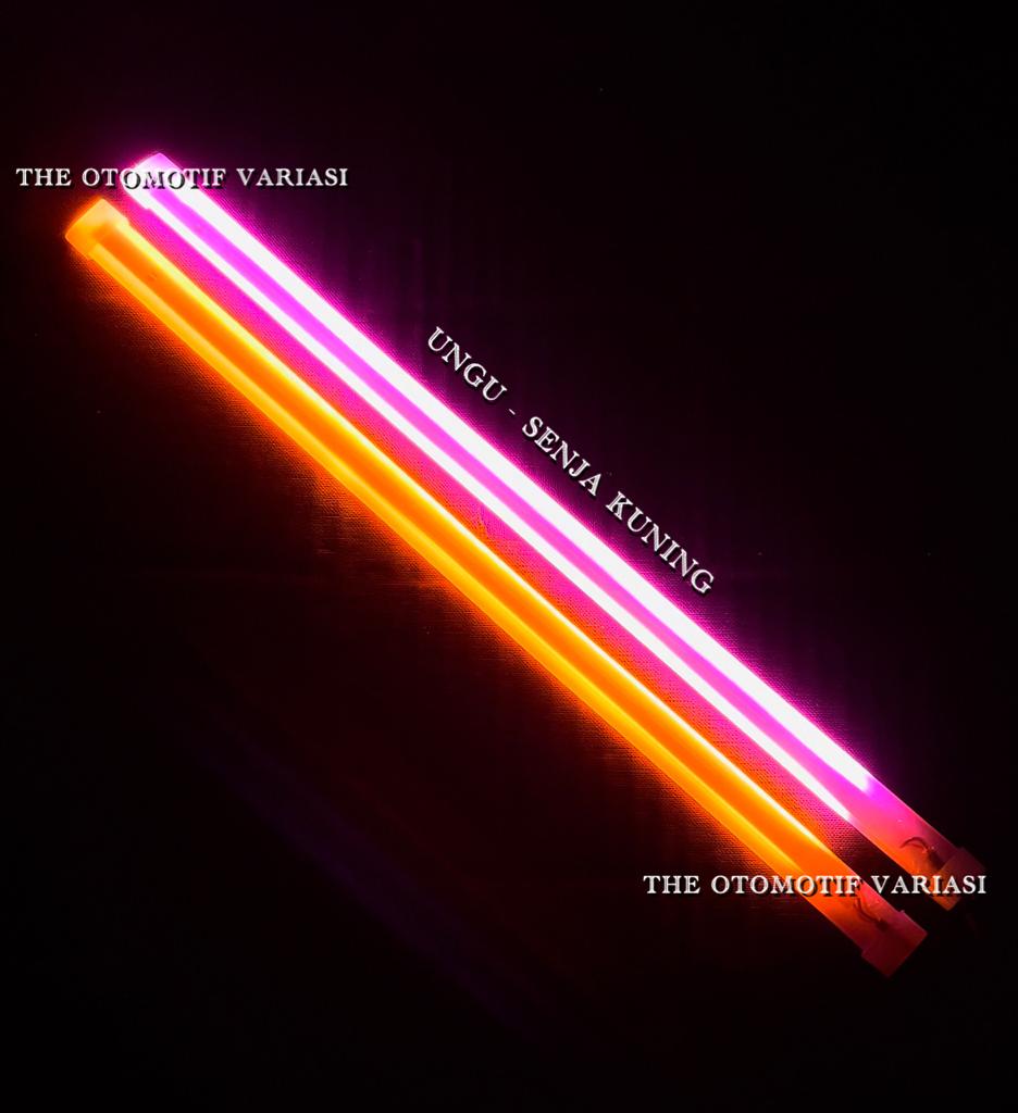 Lampu DRL Alis 30CM Slim Flexible 2 Warna Led Sen Running Kuning Senja ...