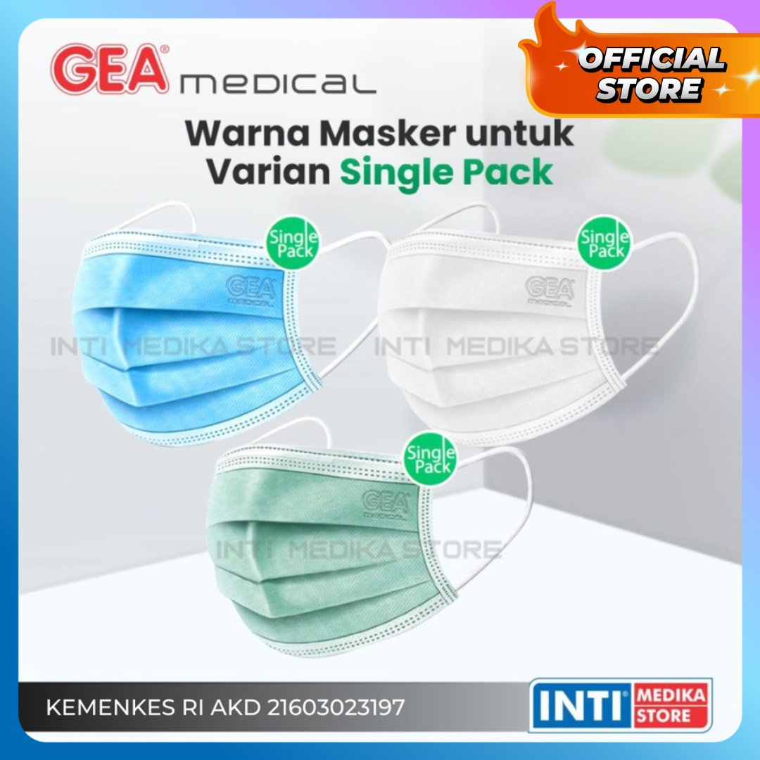 GEA - Masker Earloop 3 Ply | Masker Karet 3 Ply | Masker Medis | Lazada ...