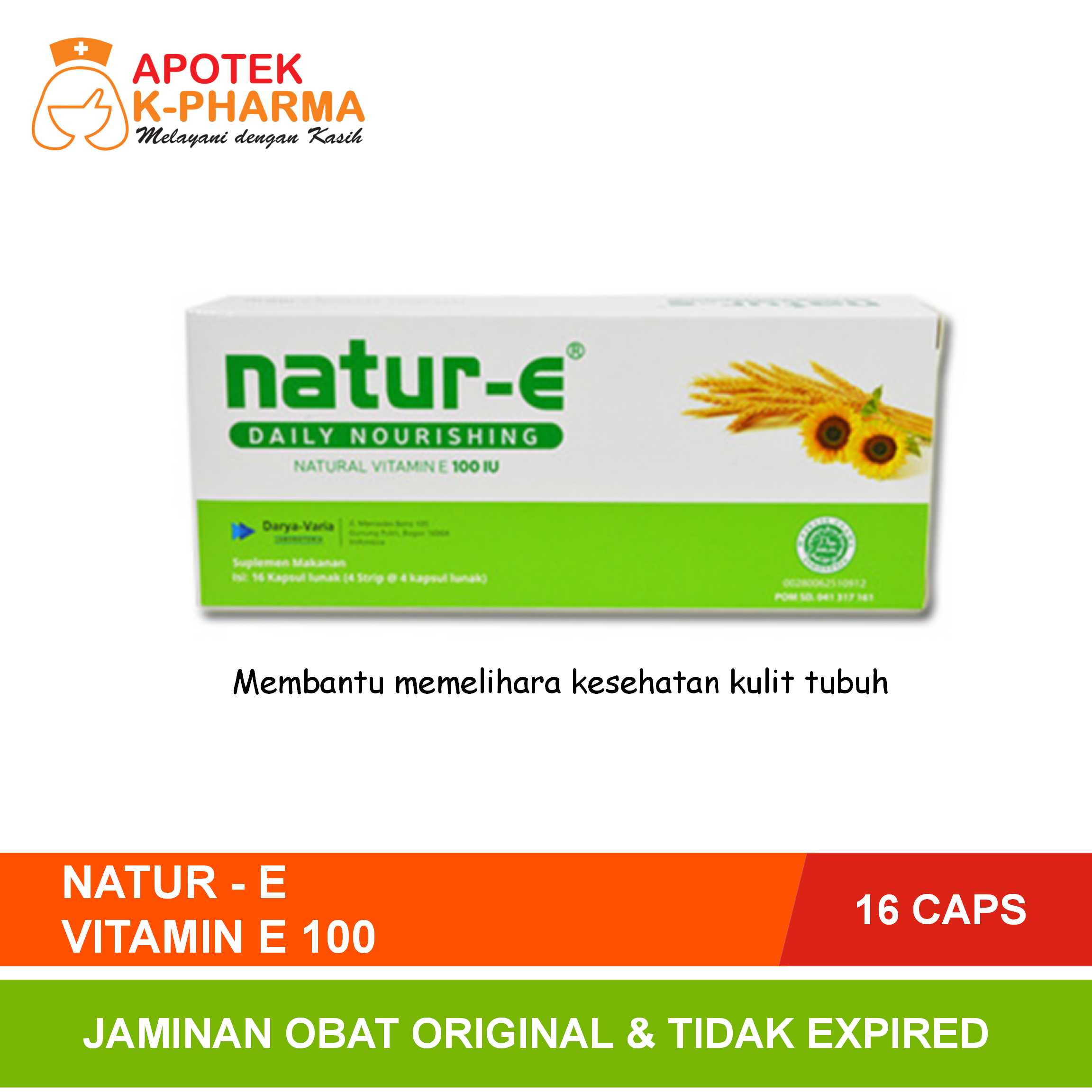 Natur-e Vitamin E 100 IU Isi 16 Kapsul Obat Original Darya-Varia ...