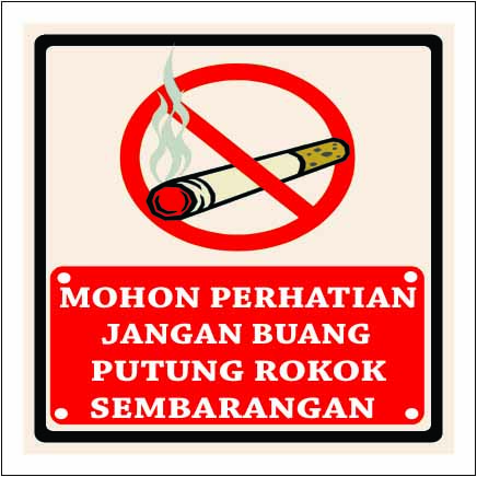 STIKER JANGAN BUANG PUNTUNG ROKOK SEMBARANGAN | Lazada Indonesia