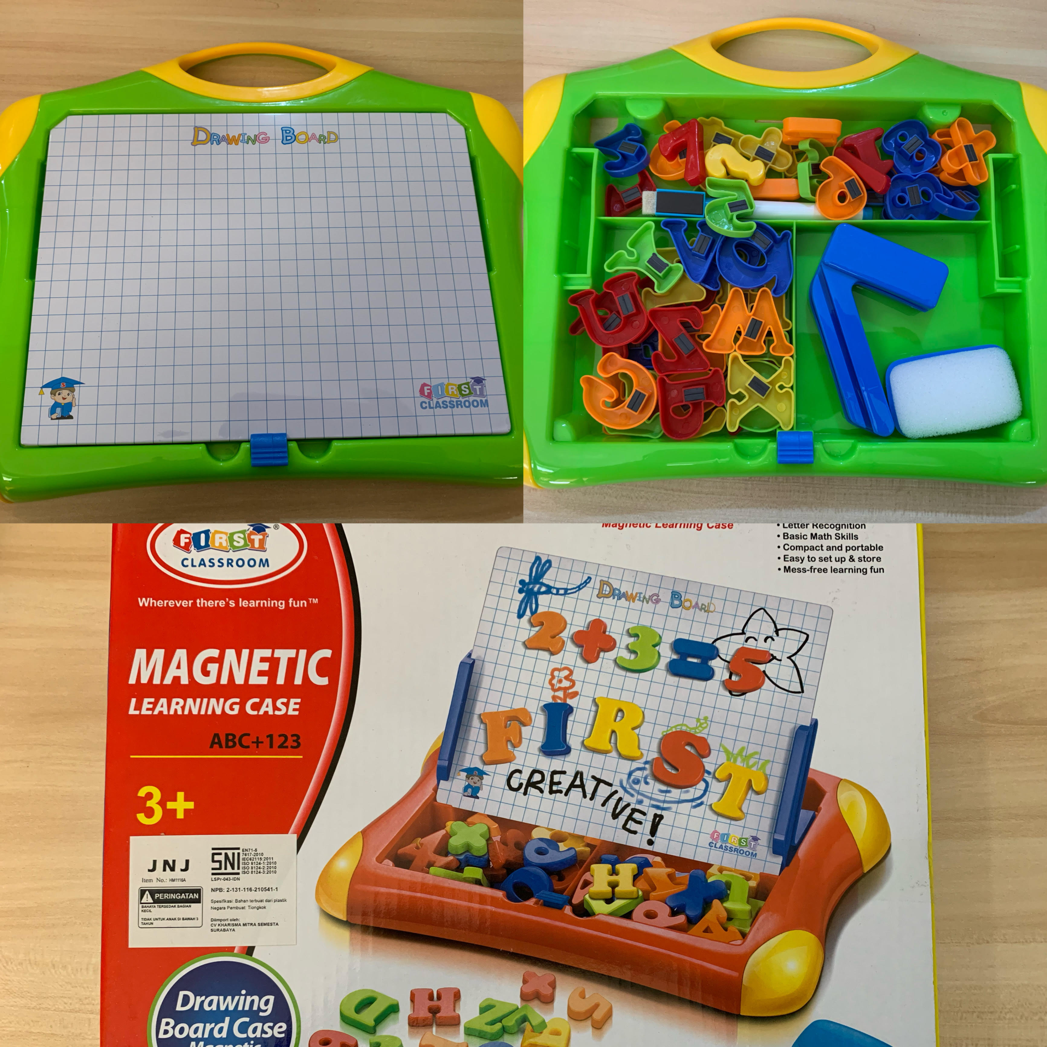 Mainan Edukasi Magnetic Learning Case Drawing Board 2 in 1 classroom ...