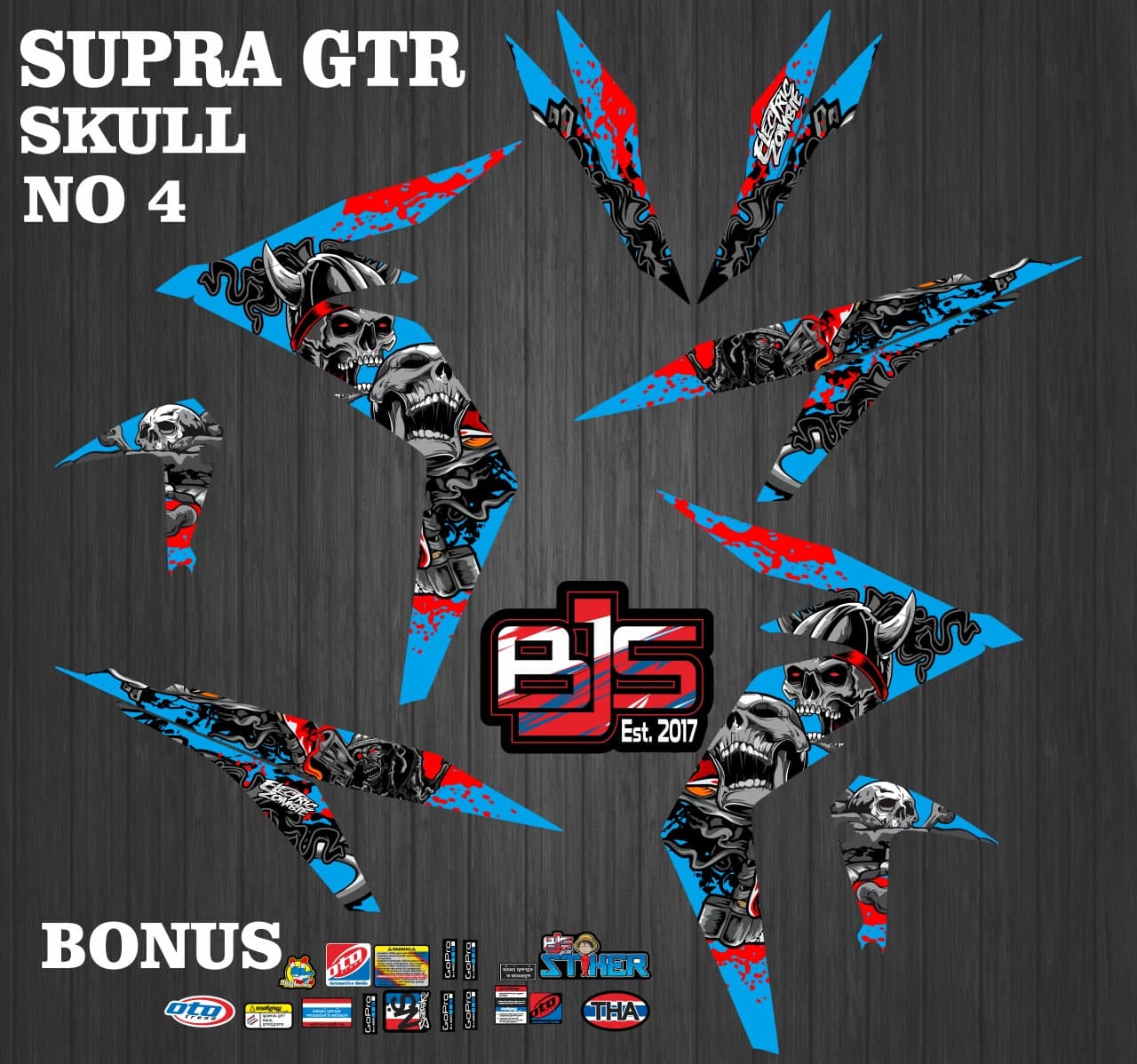 stiker striping sticker honda supra gtr motif skull | Lazada Indonesia