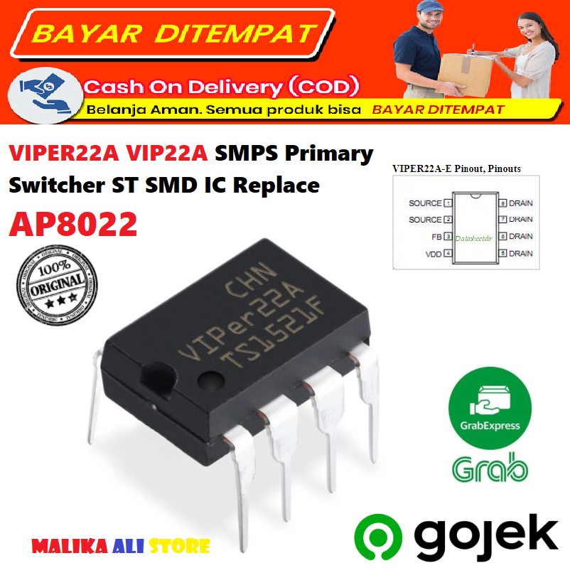 VIPER22A VIP22A SMPS Primary Switcher ST SMD IC Replace AP8022 | Lazada ...