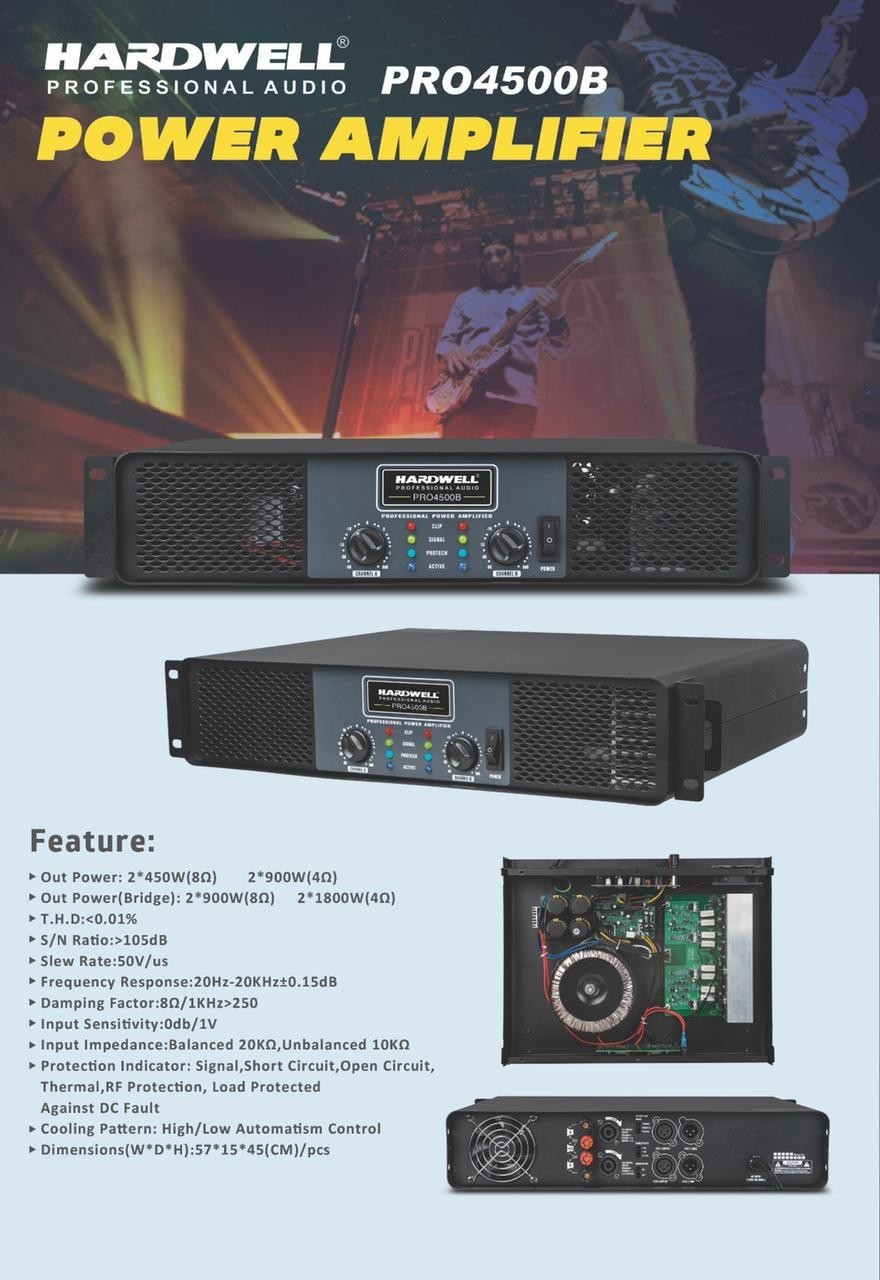 POWER AMPLIFIER HARDWELL PRO 4500B POWER 450 watt 2 CHANNEL | Lazada ...