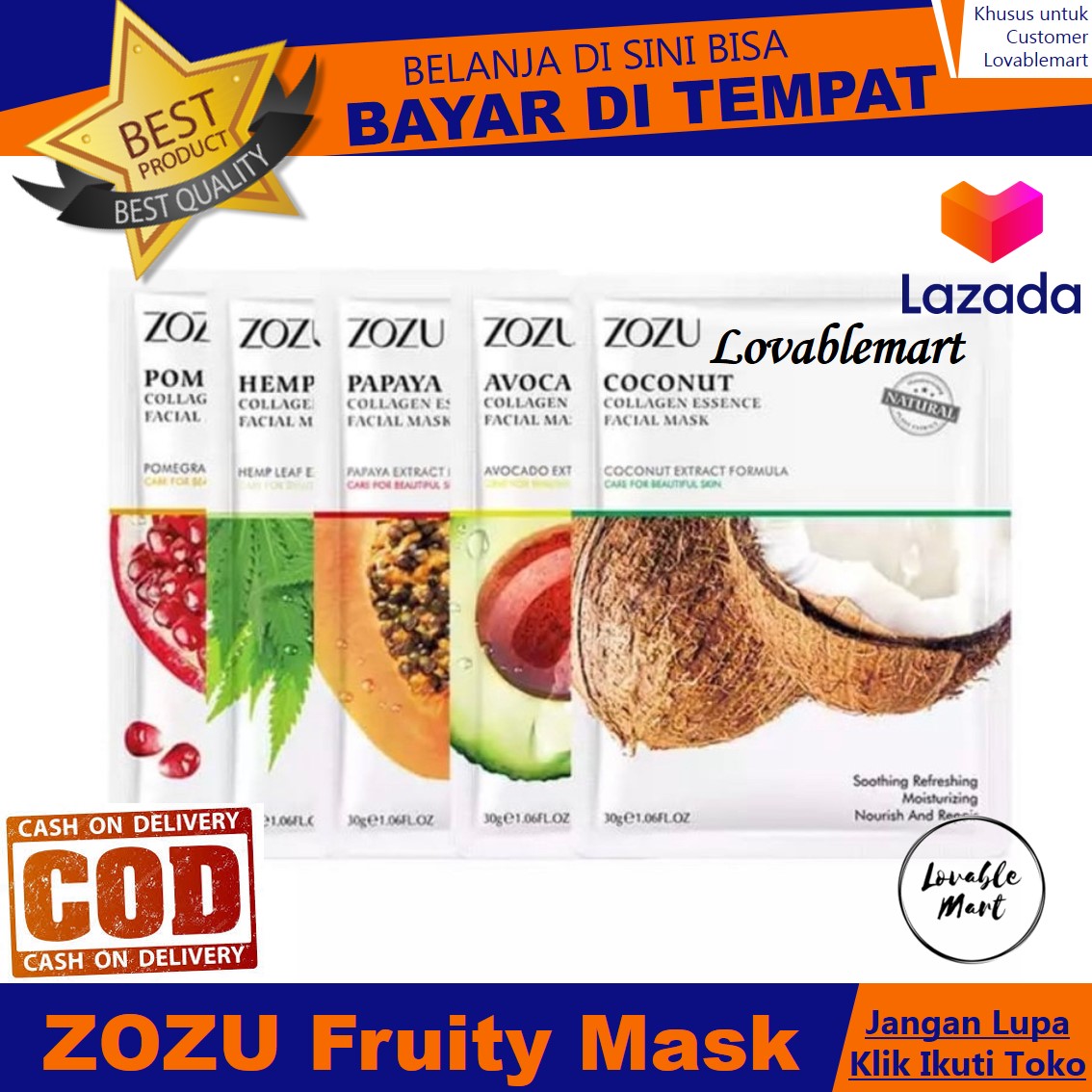 ZOZU Mask Sheet - 1 sachet (BISA PILIH VARIAN) Masker Wajah Glowing ...