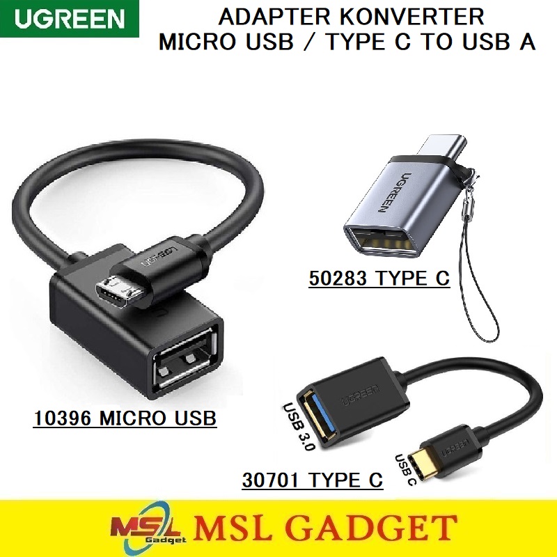UGREEN Konverter Kabel OTG Flashdisk Micro USB / Type C Male to USB A 3 ...