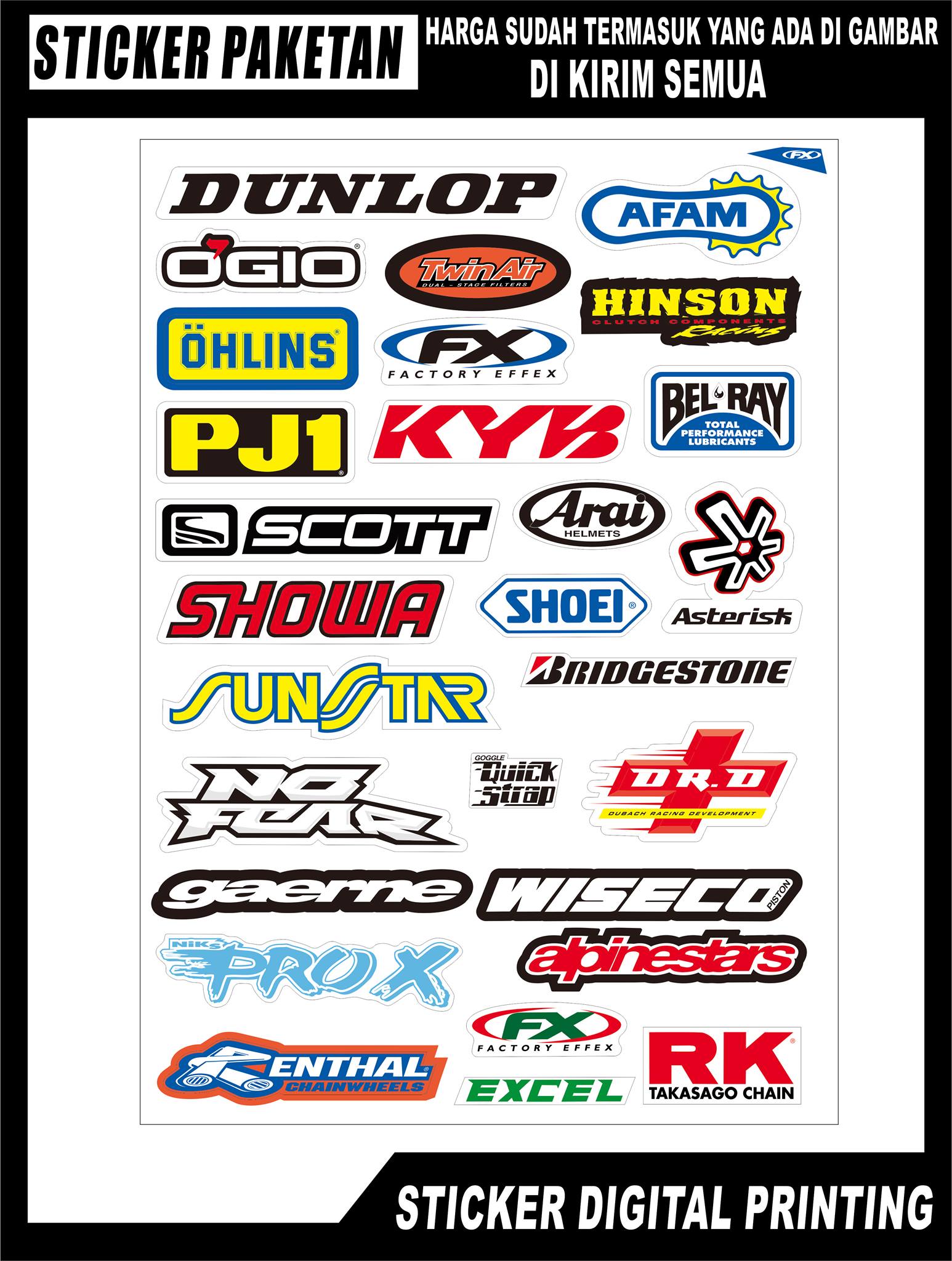 STICKER ALL VARIASI RACING MEREK STICKER MOTOR | Lazada Indonesia
