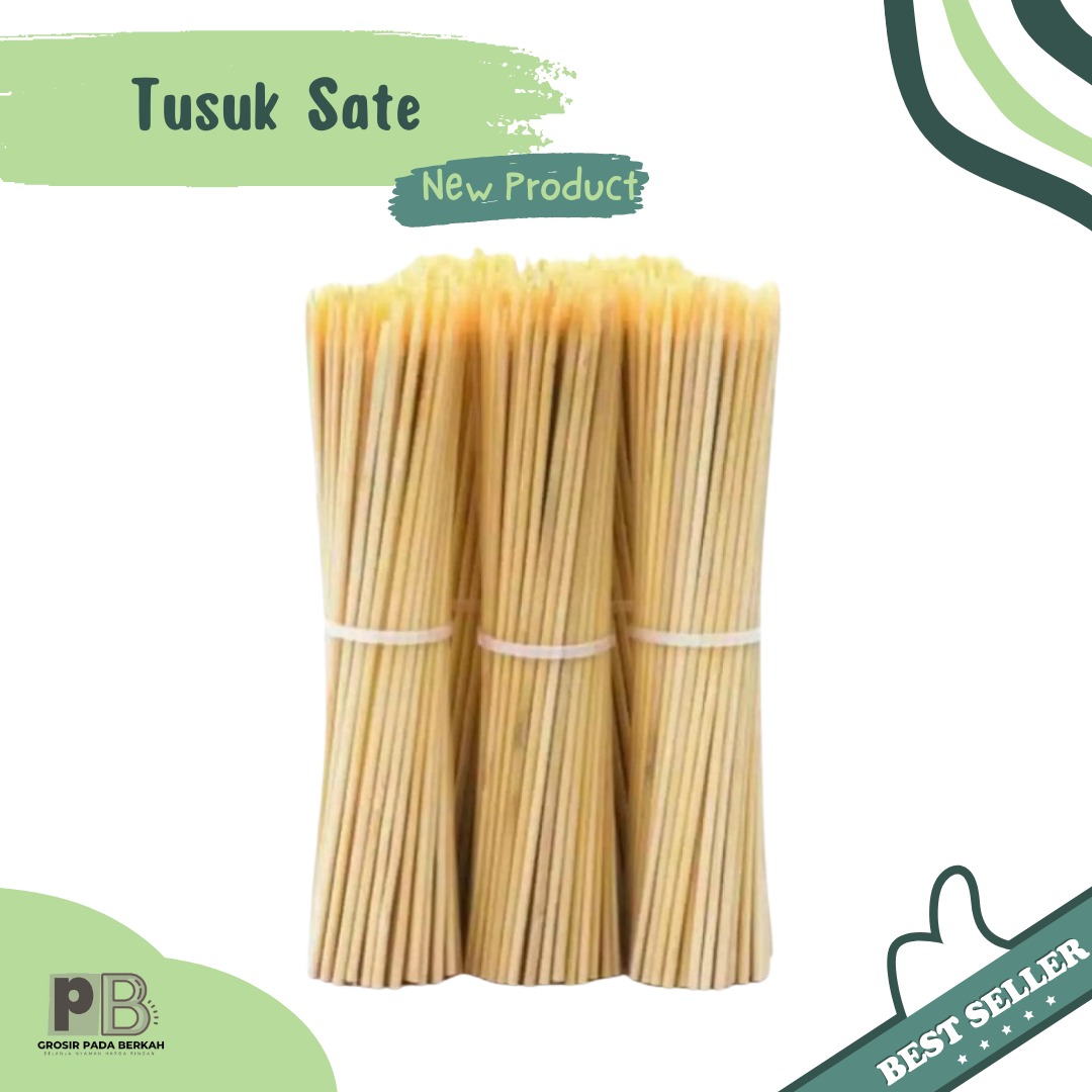 Tusuk Sate Bambu Tebal 20 cm / Tusukan Sate Ayam Ujung Runcing Tajam ...