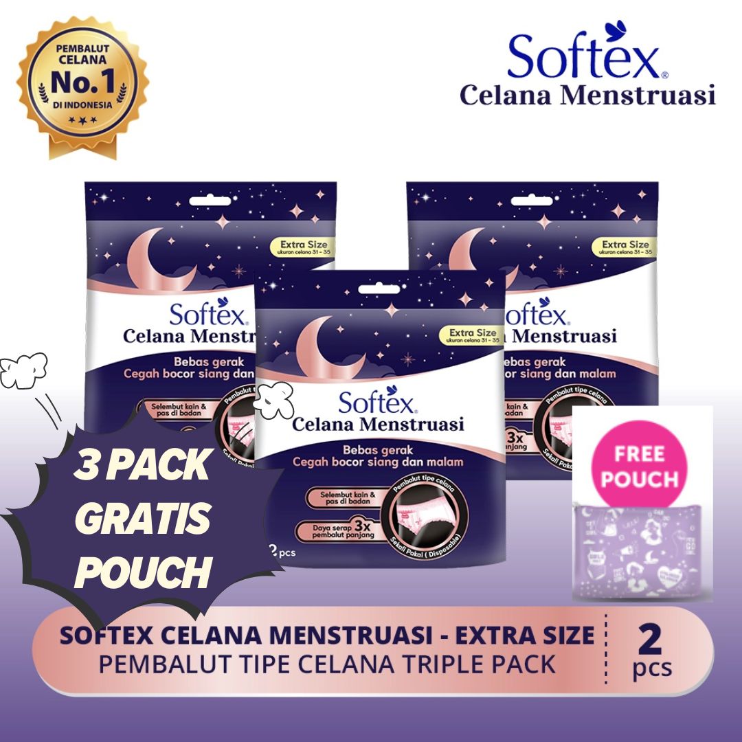 Softex Celana Menstruasi Extra Size 2s - BELI 3 Gratis Pouch | Lazada ...