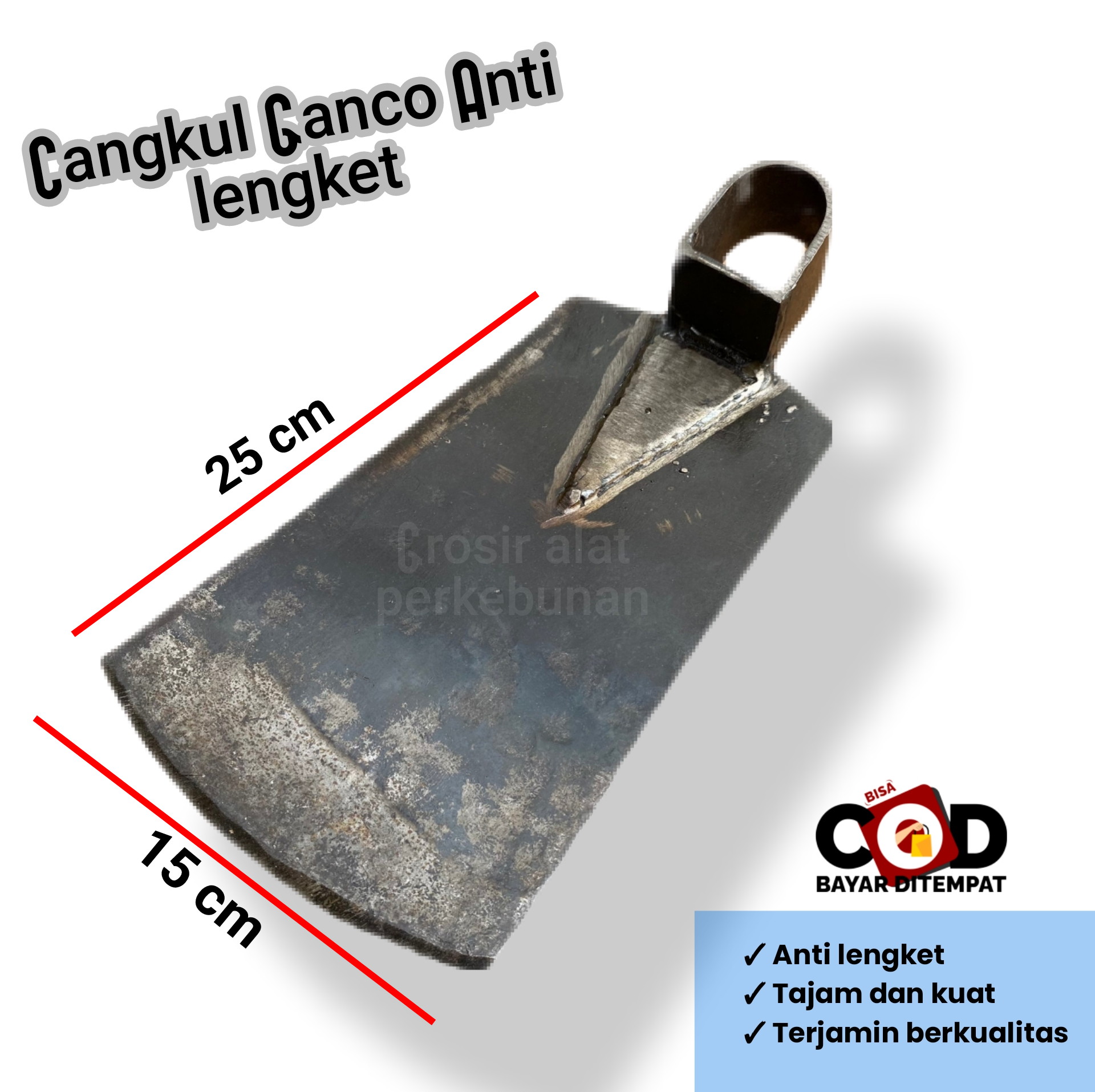 Cangkul Ganco Tanah Baja Asli Anti lengket - Cangkul Sawah Super Tajam ...