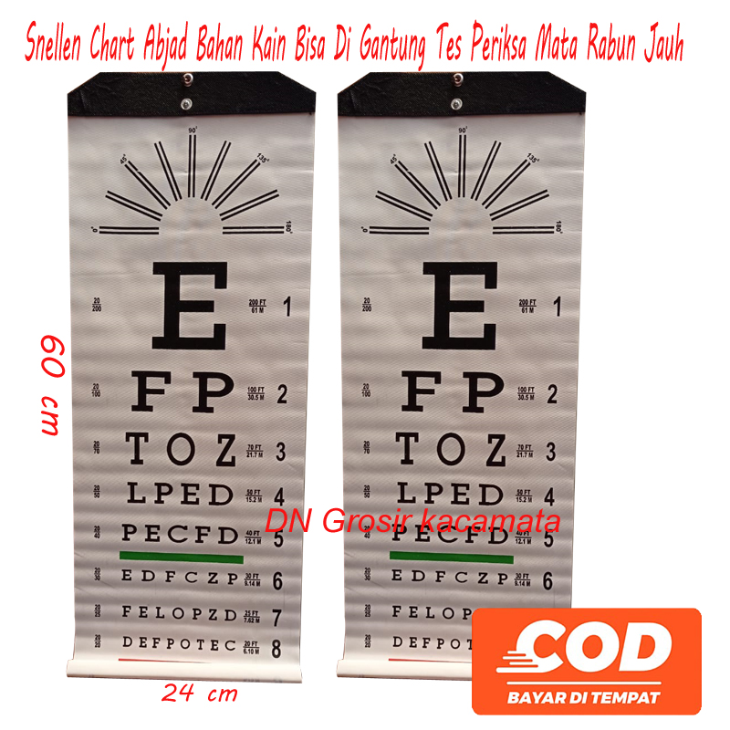 Snellen Chart Abjad Bahan Kain Bisa Di Gantung Tes Periksa Mata Rabun ...