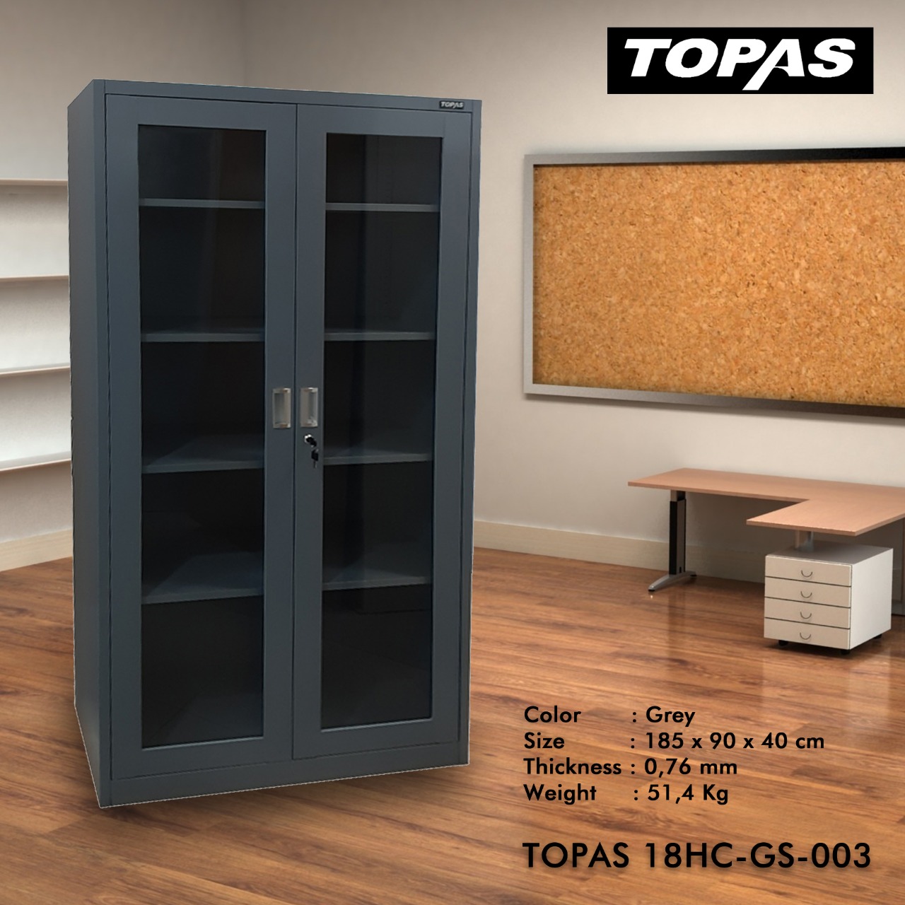 Lemari Besi Penyimpanan Arsip 5 Rak 2 Pintu Kaca Ayun Swing | Lazada ...