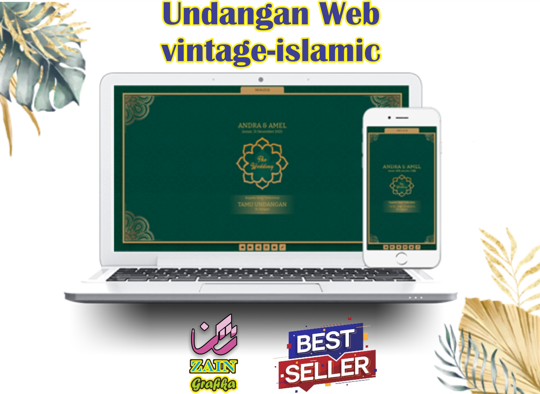 undangan website undangan online undangan digital tema vintage-islamic ...