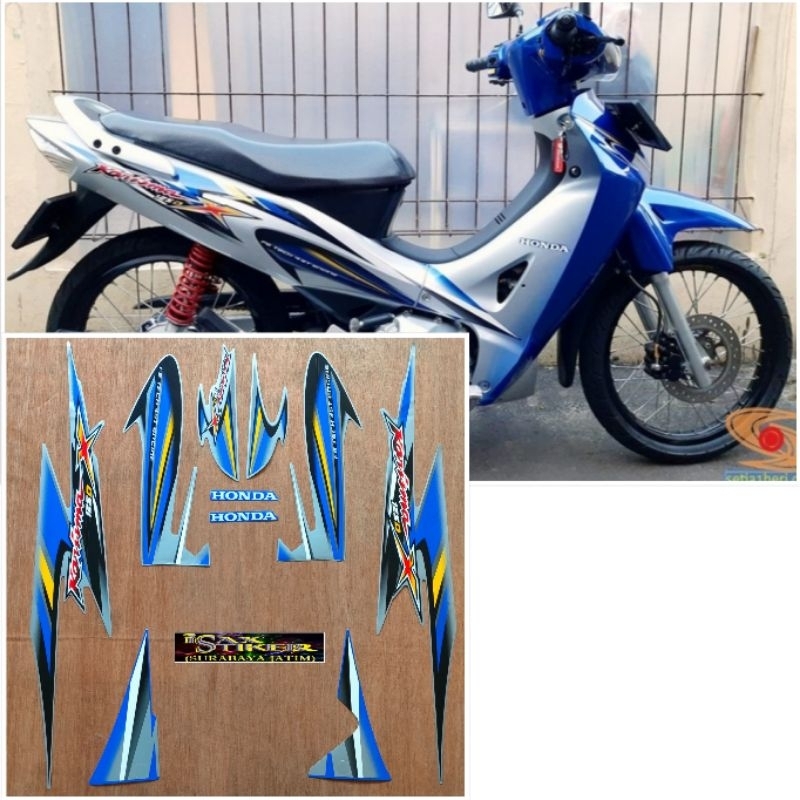 Striping original Honda Karisma X 125 D biru silver tahun 2006 | Lazada ...