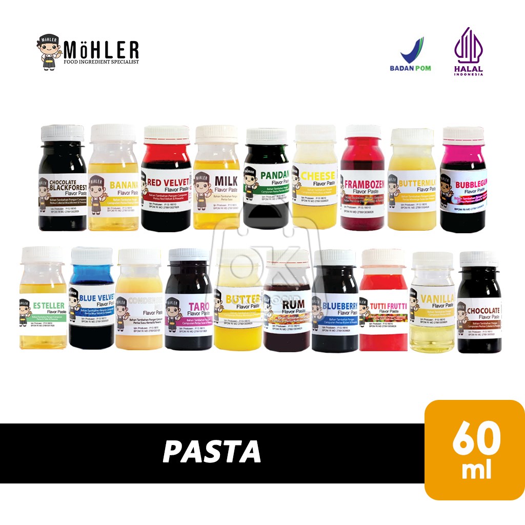 (Botol 60ml) Mohler Pasta Perisa Pewarna Aneka Rasa | Lazada Indonesia