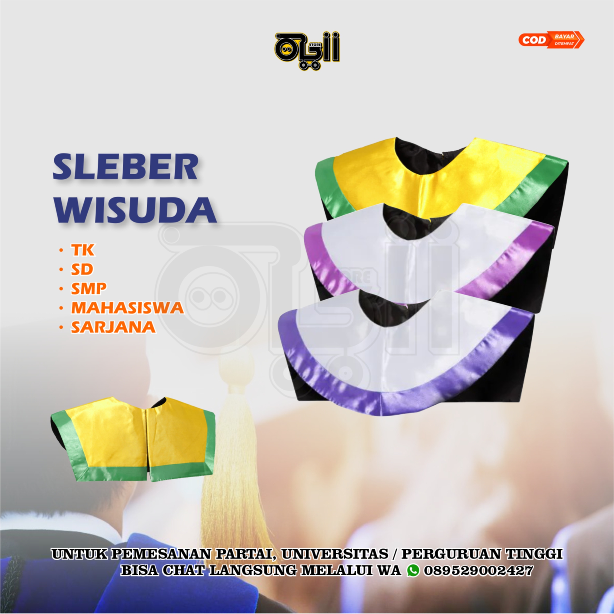 Sleber Wisuda / Atribut Wisuda / Kerah Wisuda Ready Stok | Lazada Indonesia