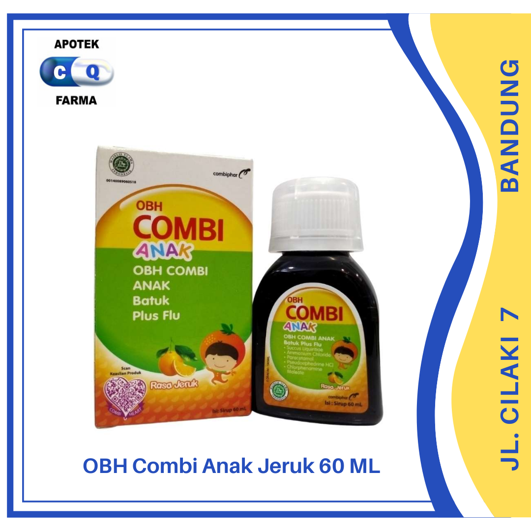 OBH COMBI ANAK BATUK PLUS FLU SIRUP RASA JERUK 60 ML | Lazada Indonesia