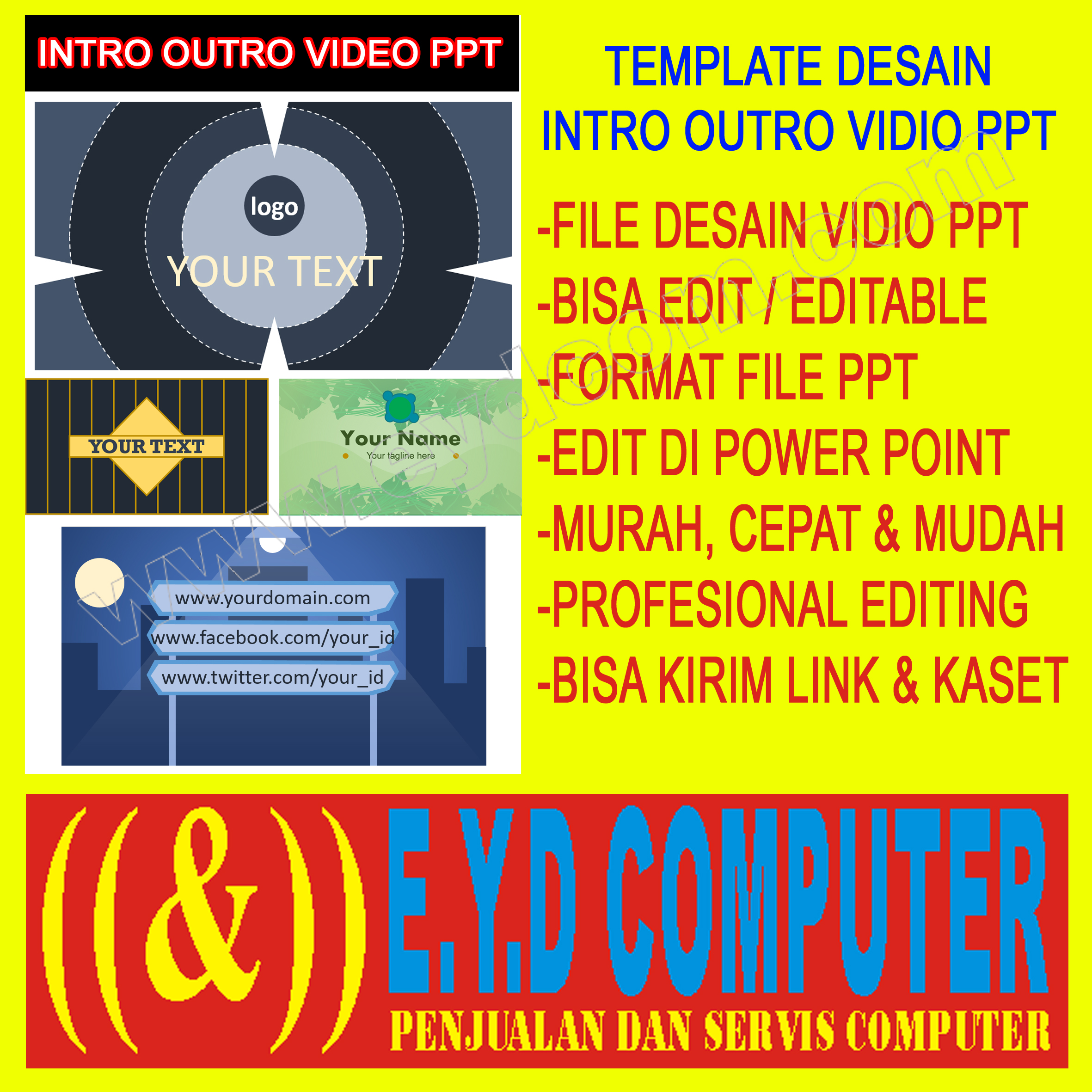 DESAIN INTRO OUTRO EDITING VIDEO PPT KOLEKSI TEMPLATE DESIGN GRAFIS ...