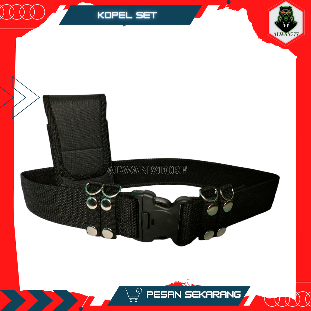 KOPEL POLOS KOPEL BLACKHAWK POLOS LENGKAP TANPA LOGO / SABUK PDL SATU ...