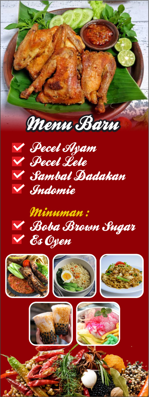 Cetak spanduk x banner 160x60 TANPA TIANG/banner makanan/banner es ...