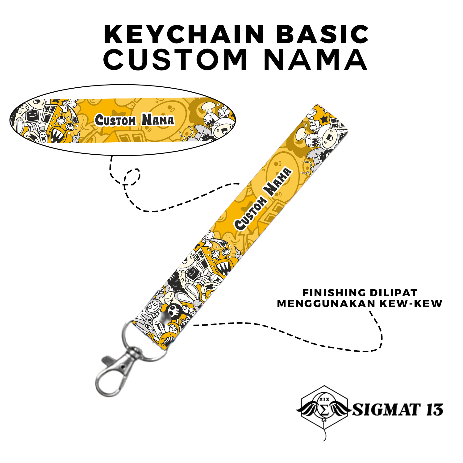 IDcard Lanyard Name Tag Custom Nama Satuan Series Doodle Tali Lanyard ...