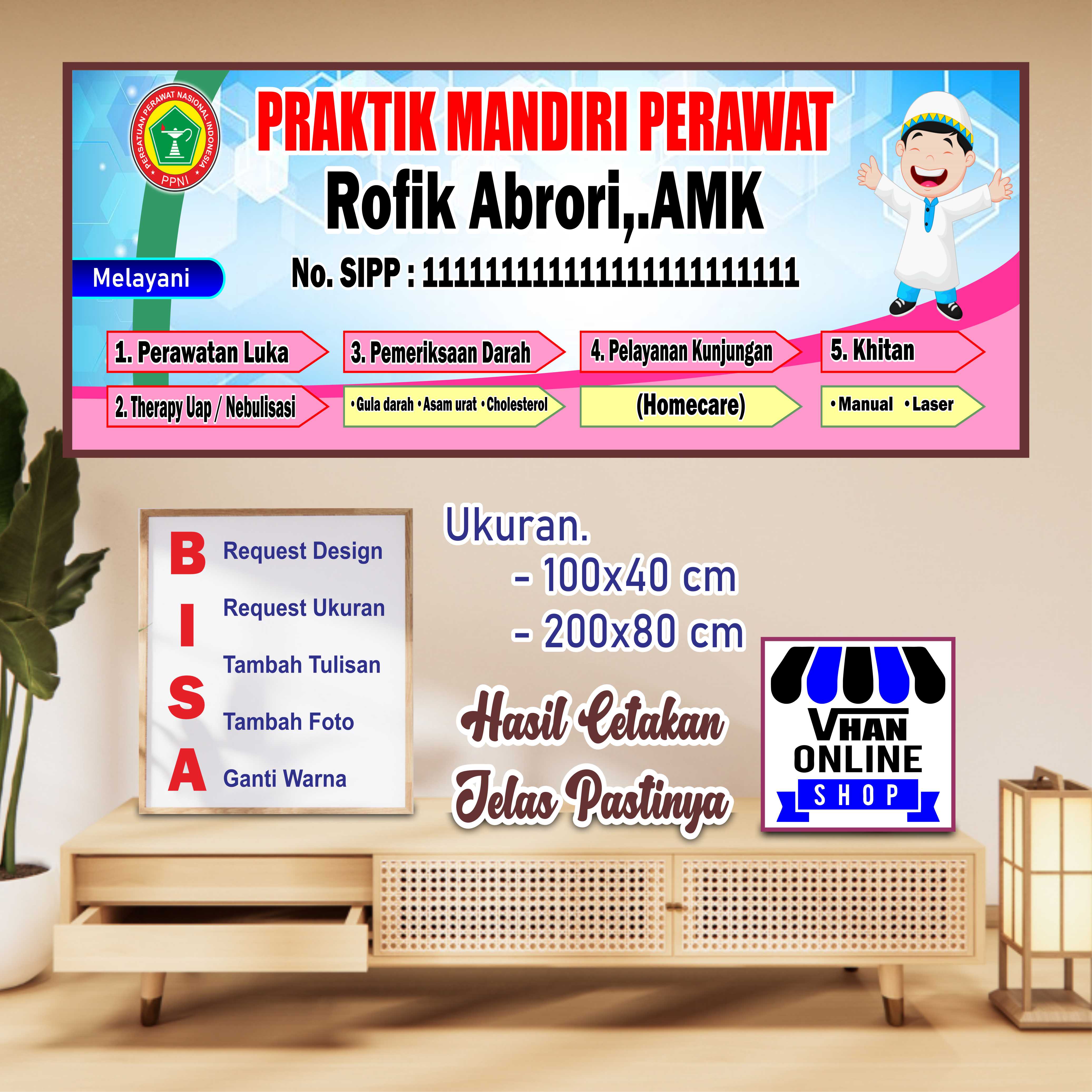 Spanduk Banner MMT Praktik Mandiri Perawat atau Sunat Anak | Lazada ...