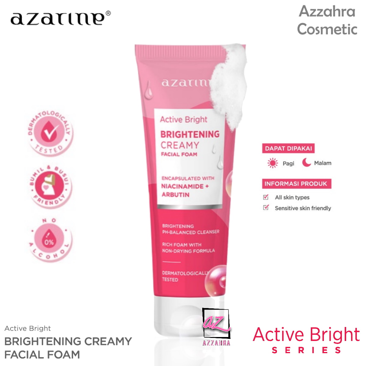 AZARINE Active Bright - Brightening Creamy Facial Foam 50gr | Lazada ...