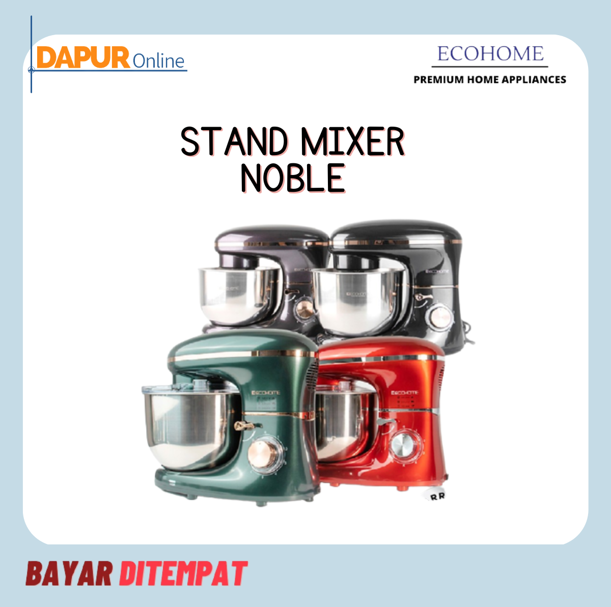 Ecohome Stand Mixer Mixser Roti Pengaduk Adonan Kapasitas Besar 6.5L ...