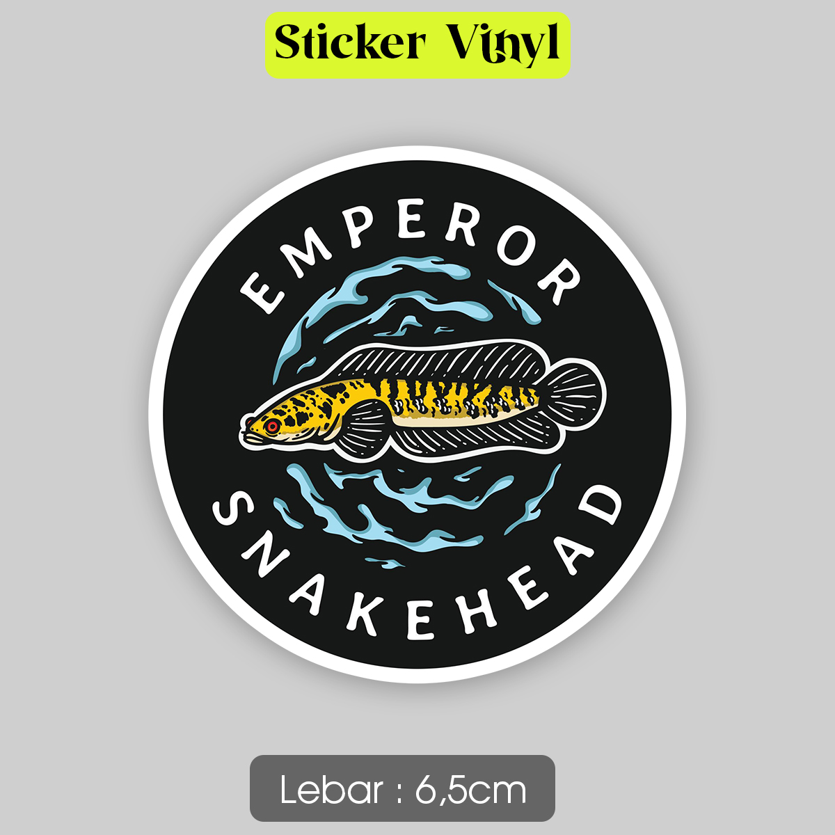 Stiker Channa Fish Emperor Snakehead Sticker Anti Air Ukuran Besar ...