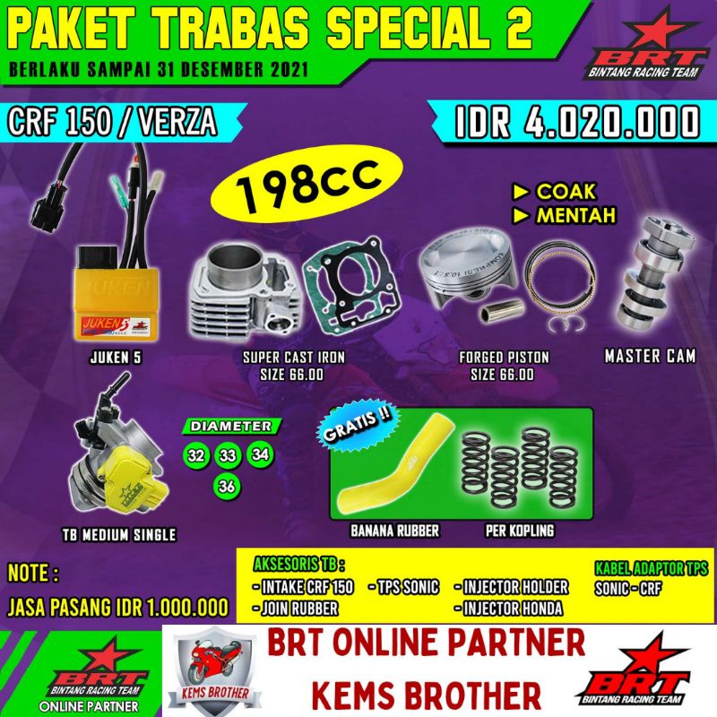PAKET CRF BRT TRABAS SPESIAL 2 BOREUP 200CC | Lazada Indonesia PAKET CRF BRT TRABAS SPESIAL 2 BOREUP 200CC | Lazada Indonesia
