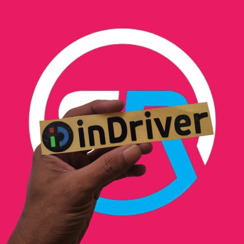 CUTTING STICKER LOGO INDRIVER V2 , stiker variasi helm visor motor ...