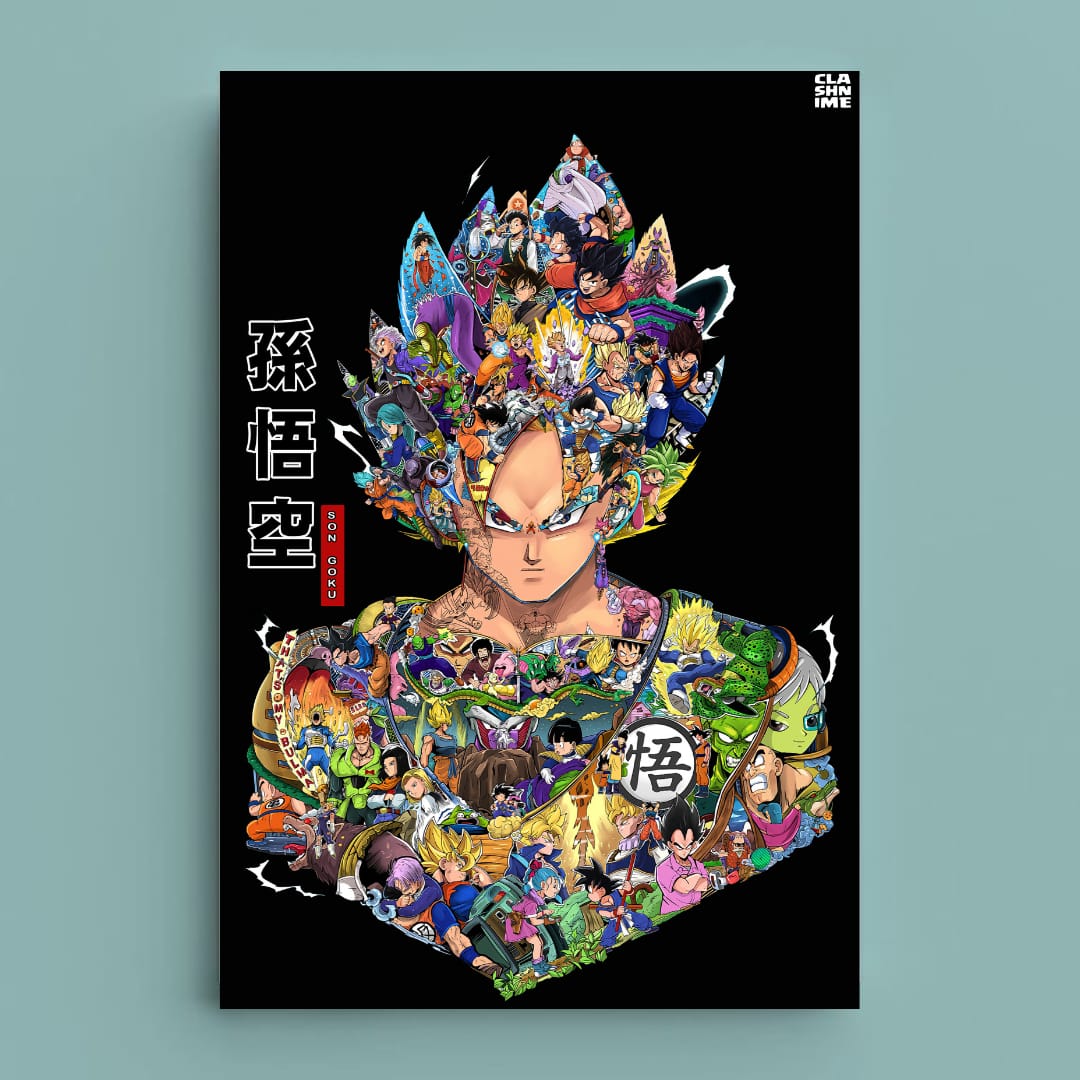 Poster Anime Luffy One Piece AOT Naruto Killua Songoku Nezuko Story DLL ...