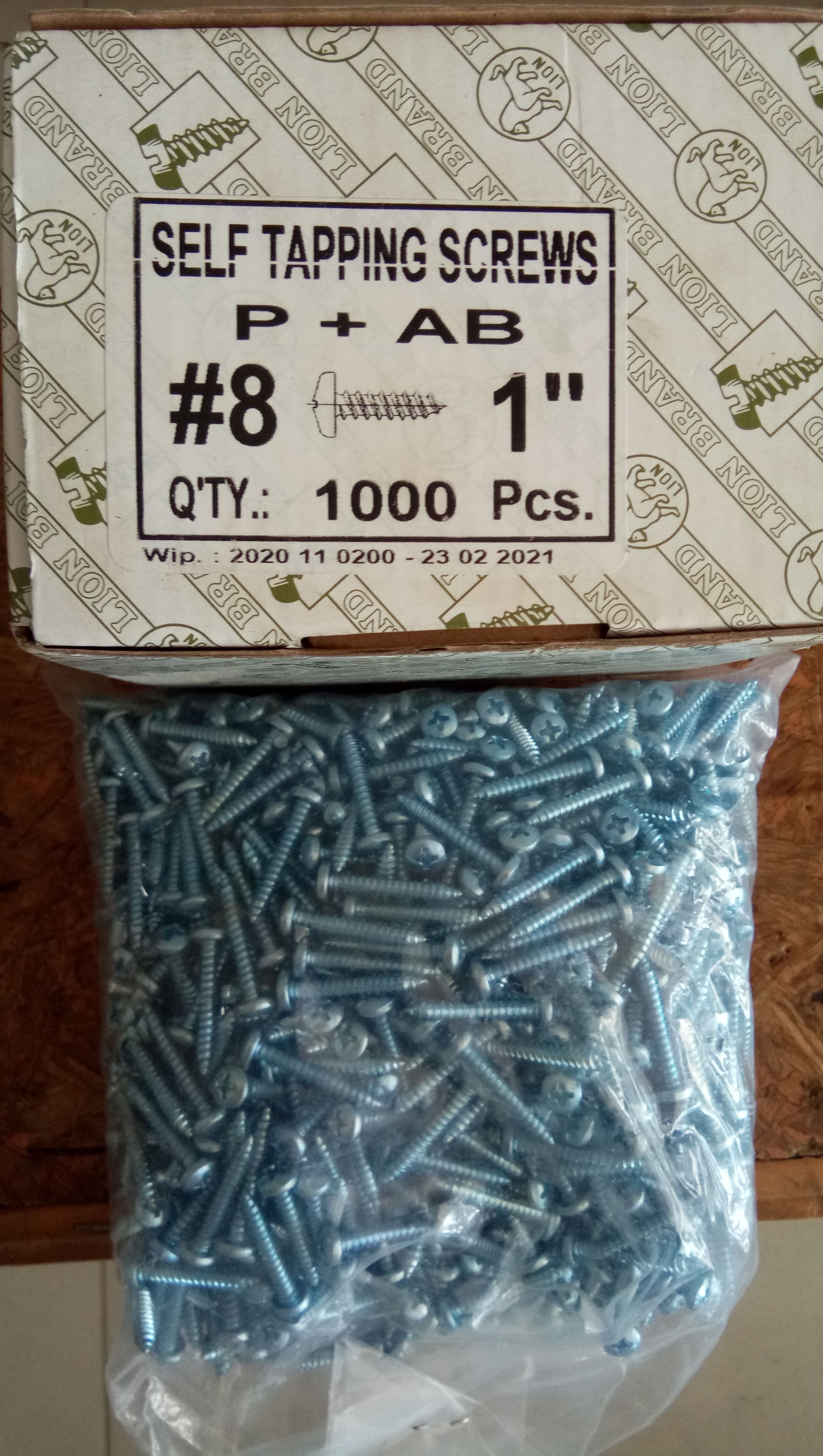 Sekrup PH #8x1" / Self Tapping Screw F+AB (2,5CM) per dus isi 1000 ...