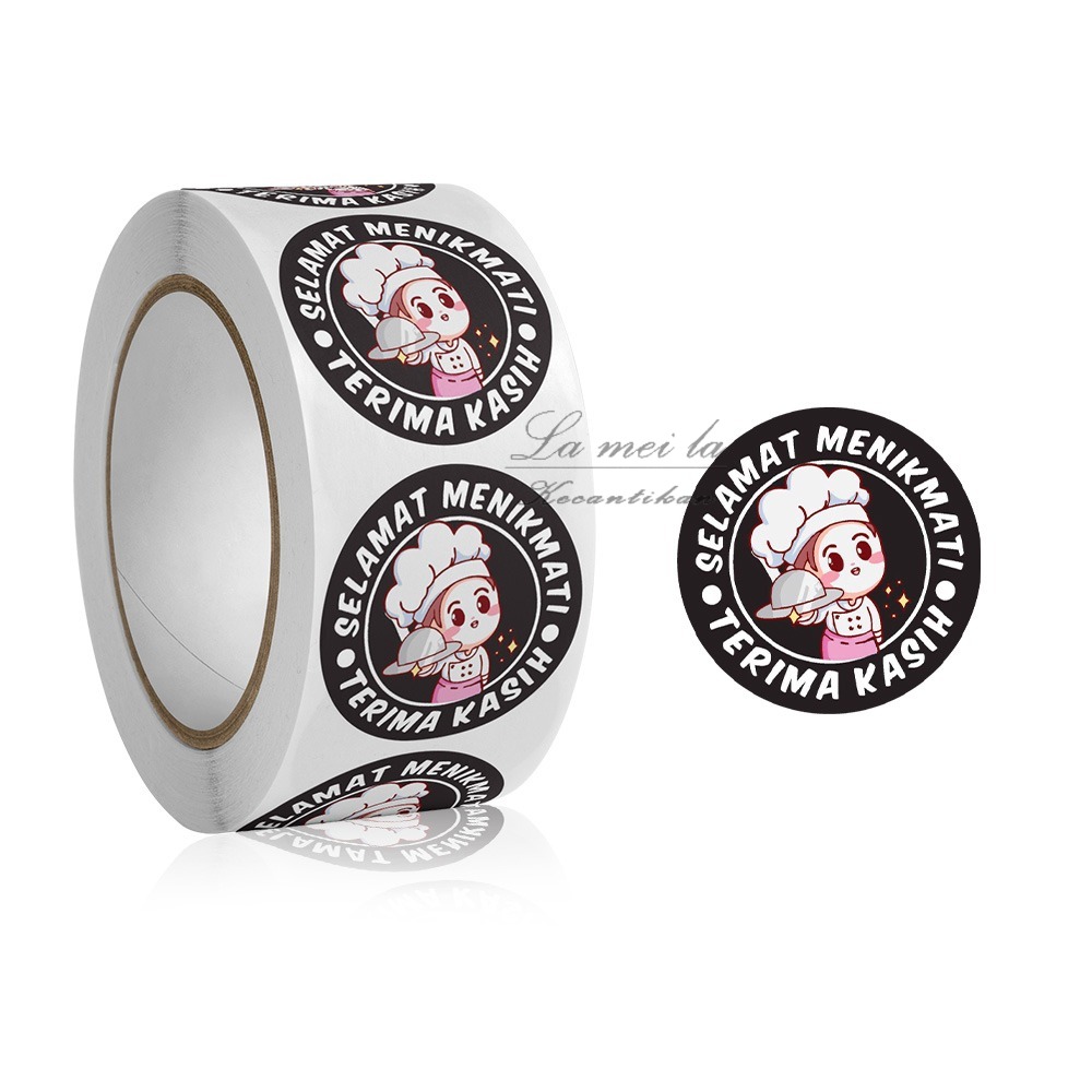 New Premium Roll Stiker 3.5 Cm/2,5 Cm Selamat Menikmati - Label Makanan ...