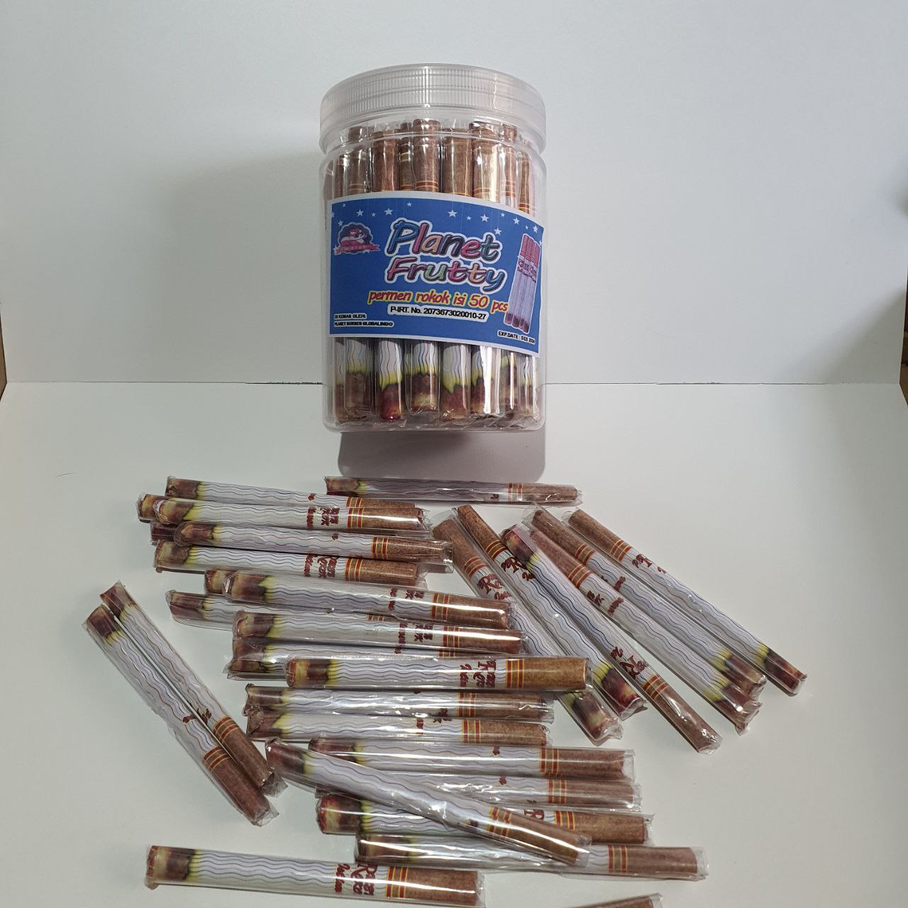 50 pcs permen stik toples / permen planet frutty/ permen batang ...