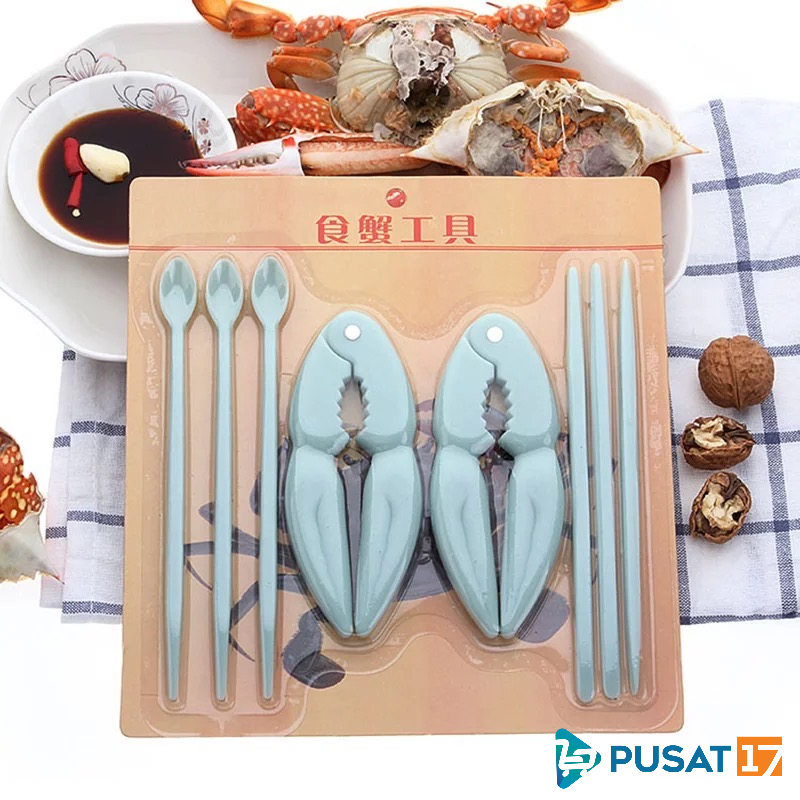 ALAT PENJEPIT CANGKANG KEPITING SET / TANG CAPIT KEPITING 8 IN 1 / CRAB ...