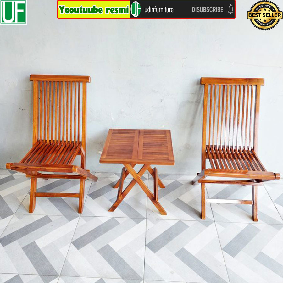 Kursi Lipat Kursi Teras Lipat Minimalis Meja Lipat Kayu Jati Promo