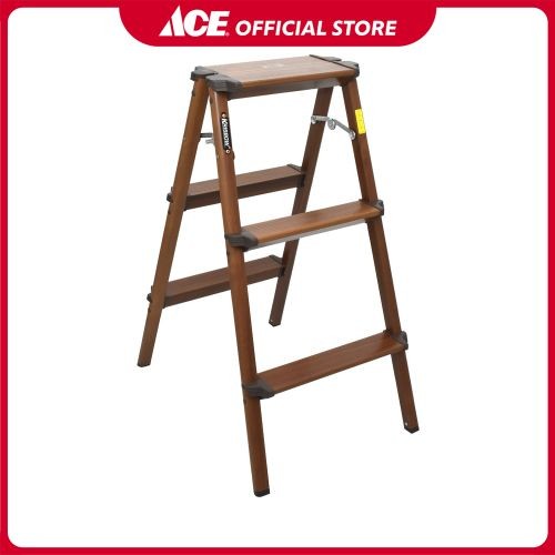 ACE - Krisbow Tangga Aluminium Portabel 3 Step Motif Kayu | Lazada ...