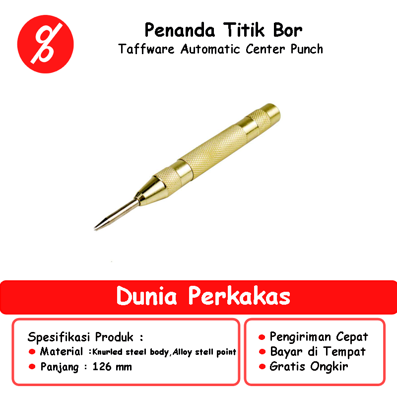 DUNIA PERKAKAS Alat Penanda Titik Matabor Mata Bor Center Punch Tekan ...