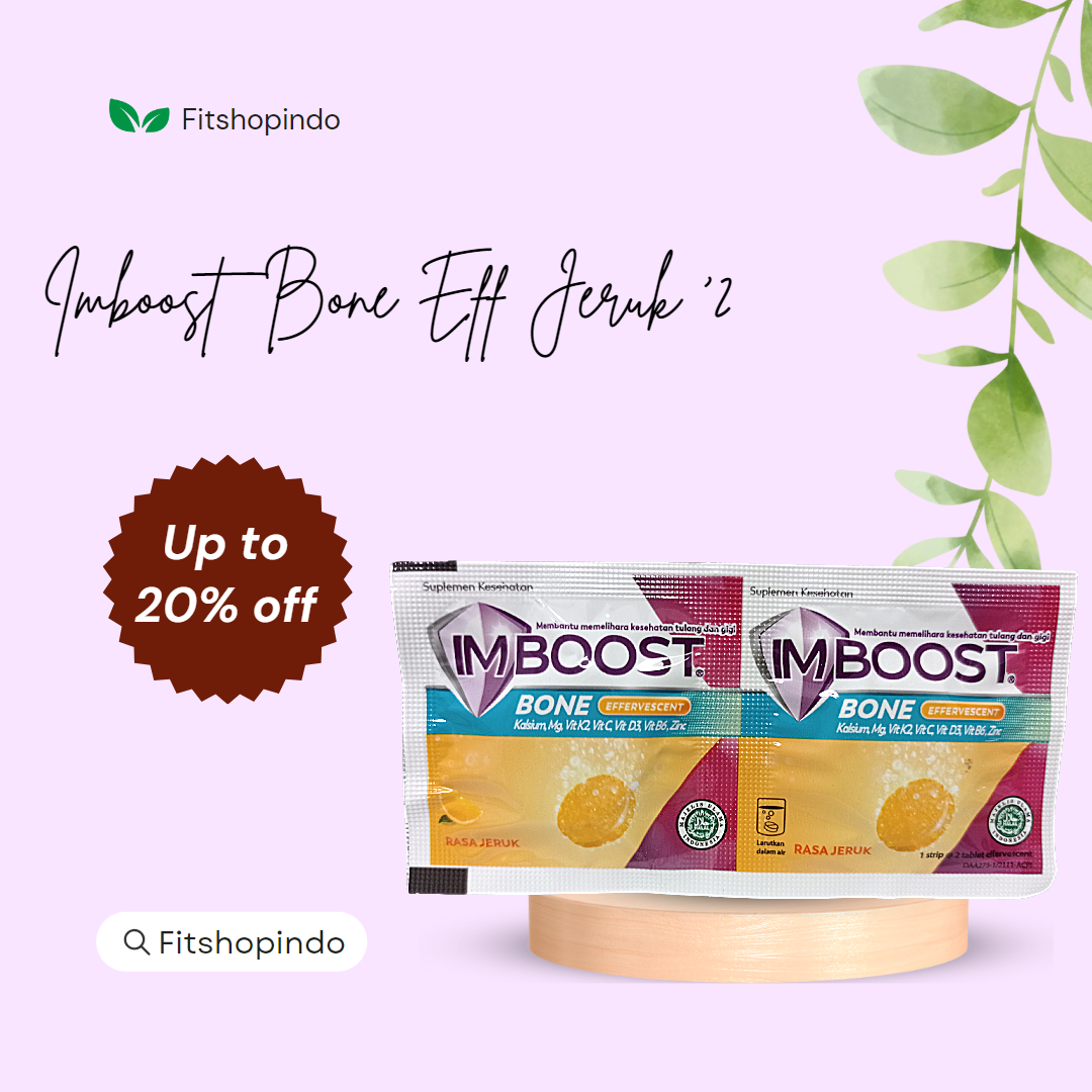 Imboost Bone Effervescent Suplemen Tulang dan Gigi Jeruk 1 Strip 2 Tab ...