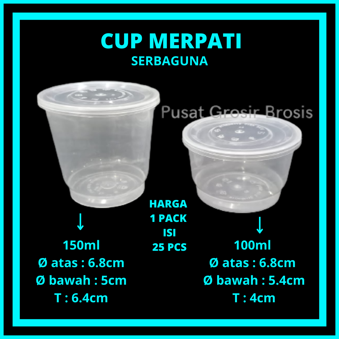 (ISI 25) Thinwall Cup Puding 150ml Tempat Cake Gelas Sambal Merpati ...