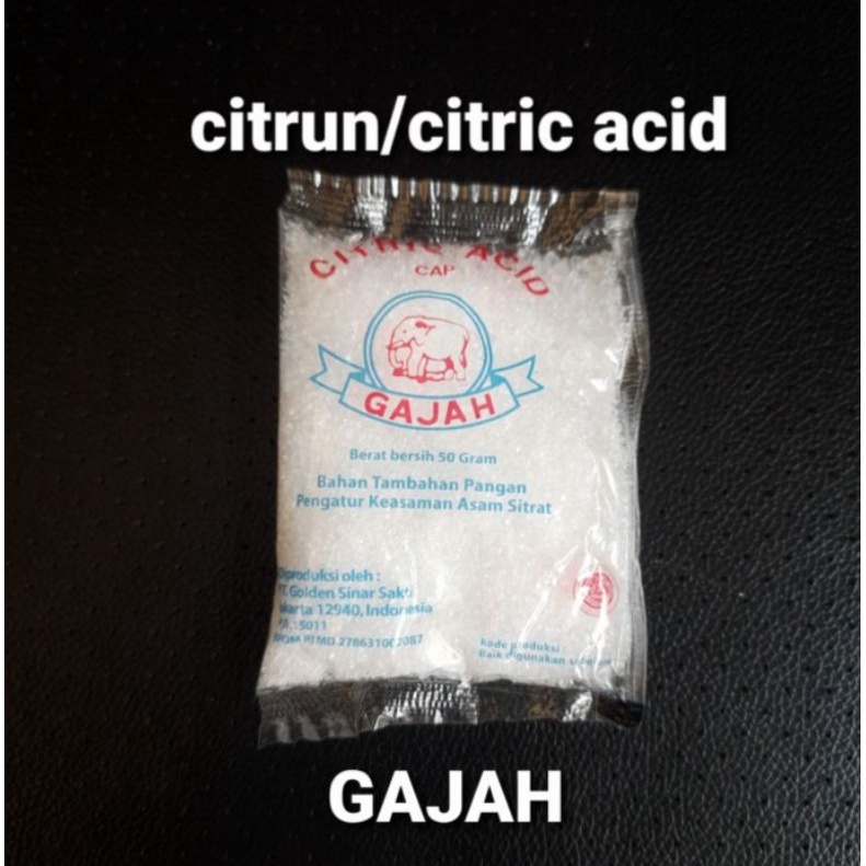 Pakaian CITRUN Acid / Vitric Acid cap gajah sachet 50gr/pack | Pemutih ...