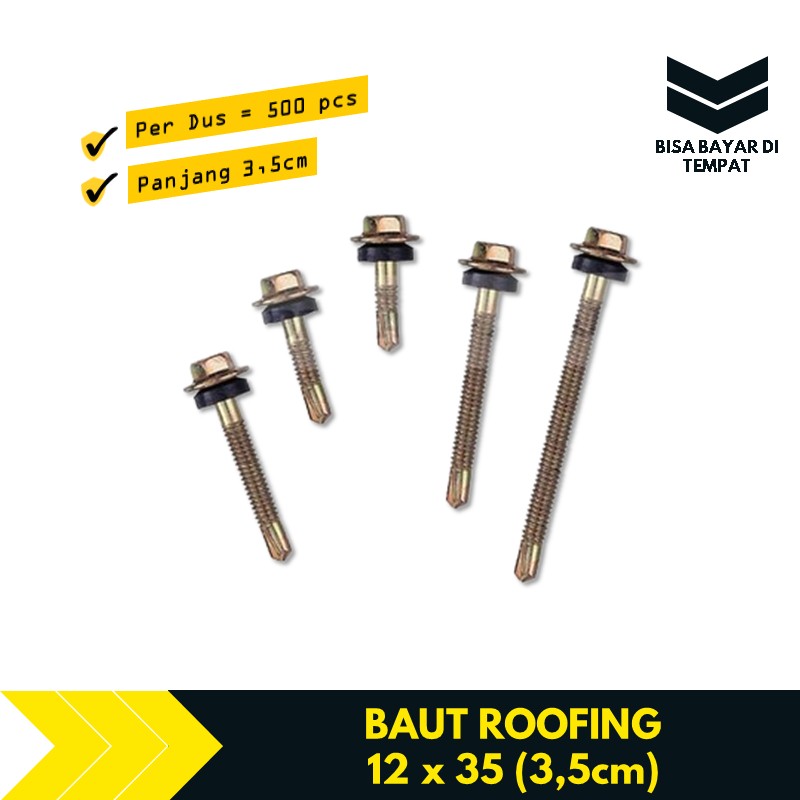 Baut Roofing Baja Ringan 12 mm x 35 mm 3,5 cm 1 Dus TBMS387 | Lazada ...