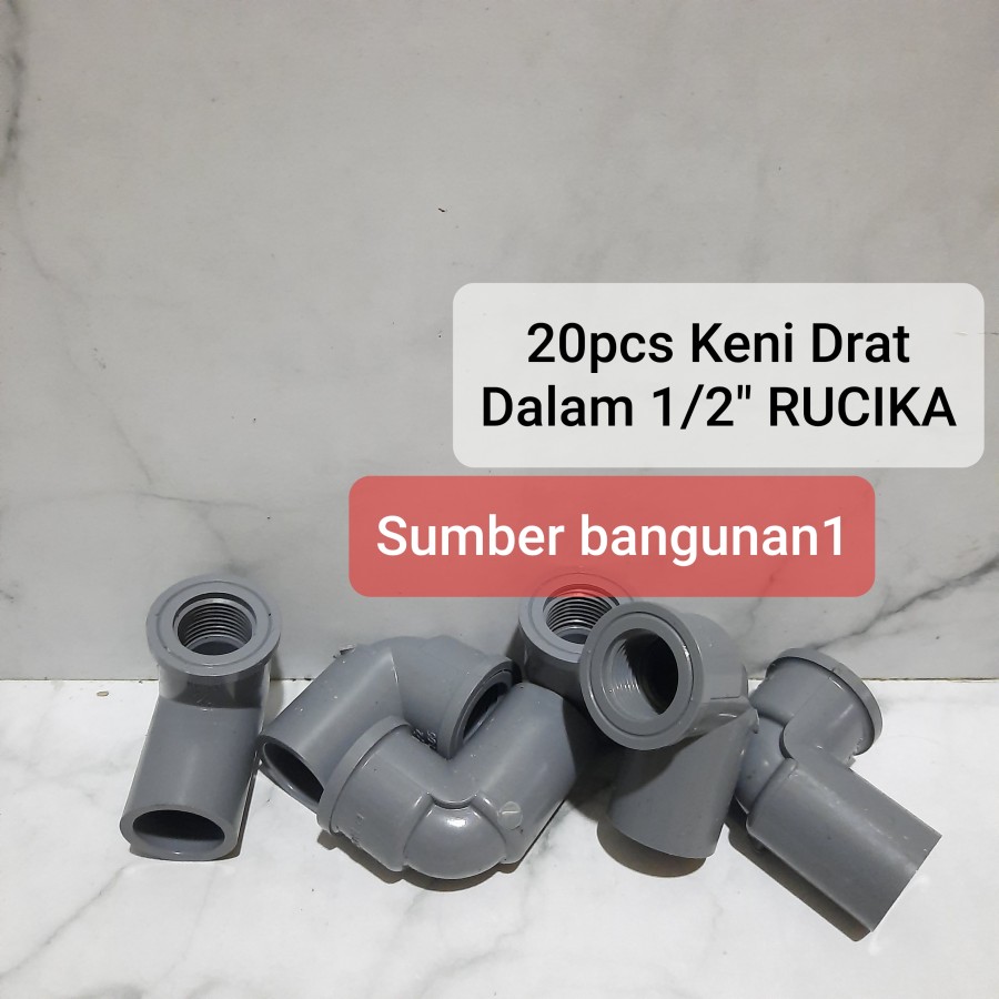 Keni Drat Dalam 1/2" knie knee keran 1/2 inch sambungan kran sok pipa ...