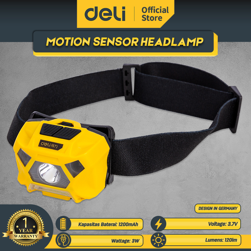 Deli Motion Sensor Headlamp / Lampu Kepala Dengan Sensor Gerak DL5415 ...