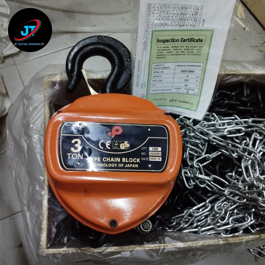 Takel 3 Ton x 3 Meter CP | Chain Block 3T x 3M | Lazada Indonesia