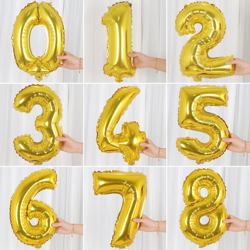 Balon Foil Huruf dan Angka/ Hiasan Pesta/ Balon Foil Ukuran 40cm/ Balon ...