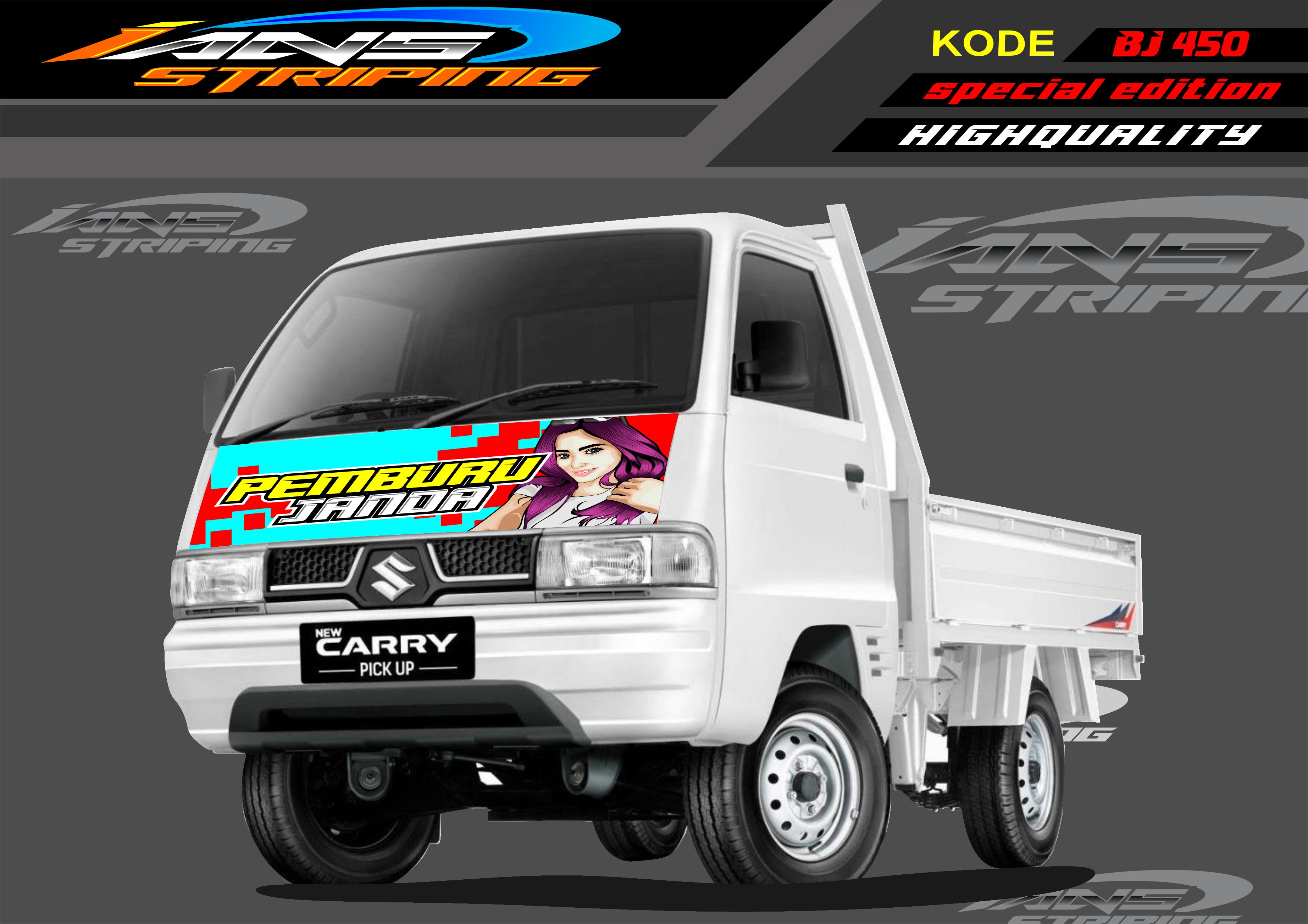 STICKER KAP DEPAN CARRY PEMBURU JANDA / STICKER KABIN DEPAN GRANMAX ...