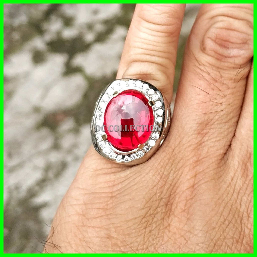 CINCIN BATU AKIK PERMATA RED FIRE OPAL LUSTER API MENYALA KANTORAN ...